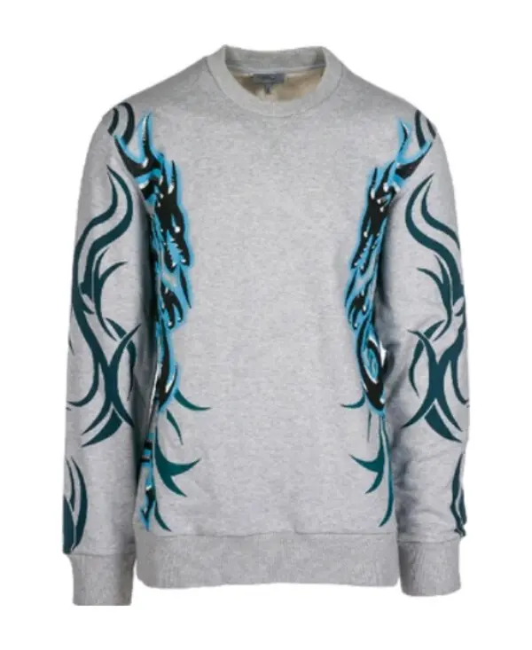 LANVIN Printed Long Sleeve Crewneck Sweatshirt