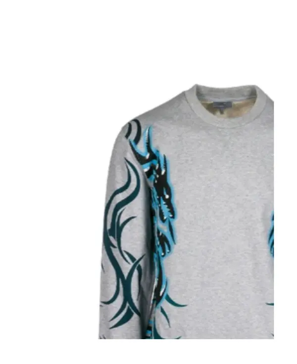 LANVIN Printed Long Sleeve Crewneck Sweatshirt