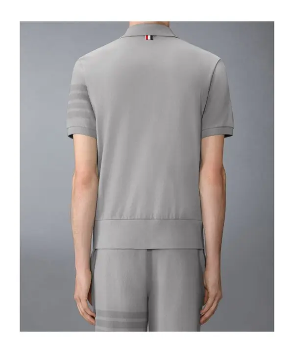 Thom Browne Ottoman 4-bar Top Polo - Light Gray