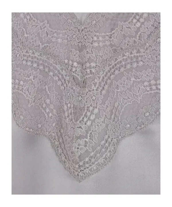 Gucci Lace Detailed Satin Halterneck Dress - Grey