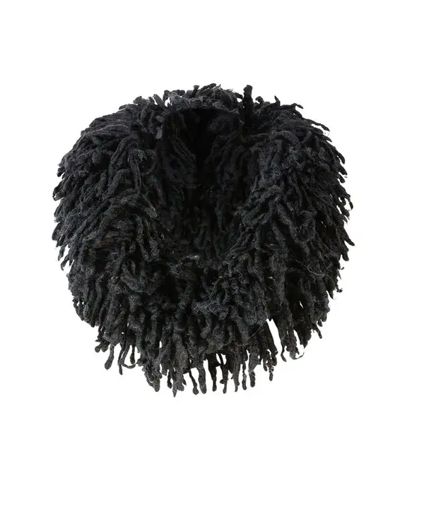 Attico Fringed Pullover Knitted Scarf - Black
