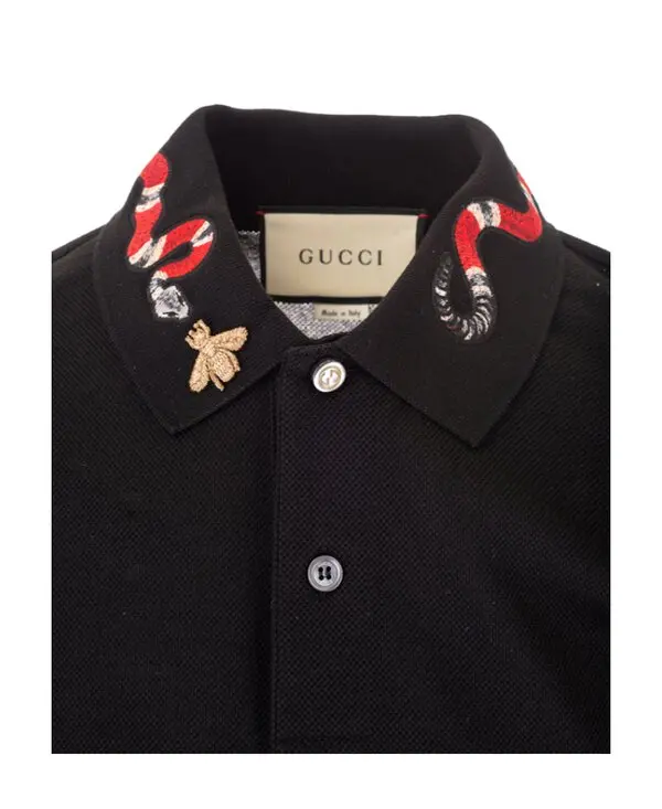 Gucci Polo With Snake Embroidery