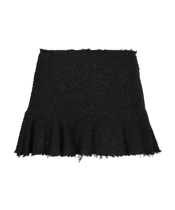 Blumarine Lurex Mini Skirt With Fringed Edges