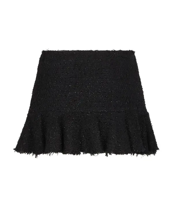 Blumarine Lurex Mini Skirt With Fringed Edges