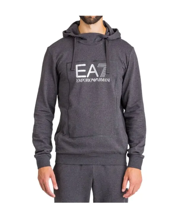 EA7 Logo Hooded Sweater - Black
