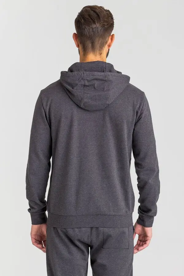 EA7 Logo Hooded Sweater - Black
