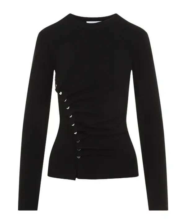 Rabanne Long Sleeve Button Detailed Top