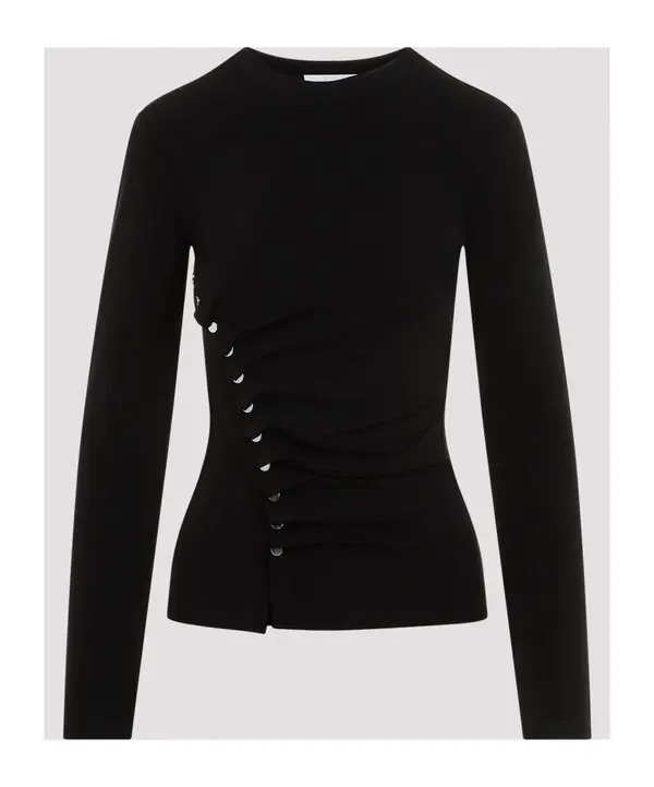 Rabanne Long Sleeve Button Detailed Top