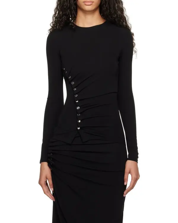 Rabanne Long Sleeve Button Detailed Top