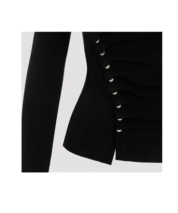 Rabanne Long Sleeve Button Detailed Top