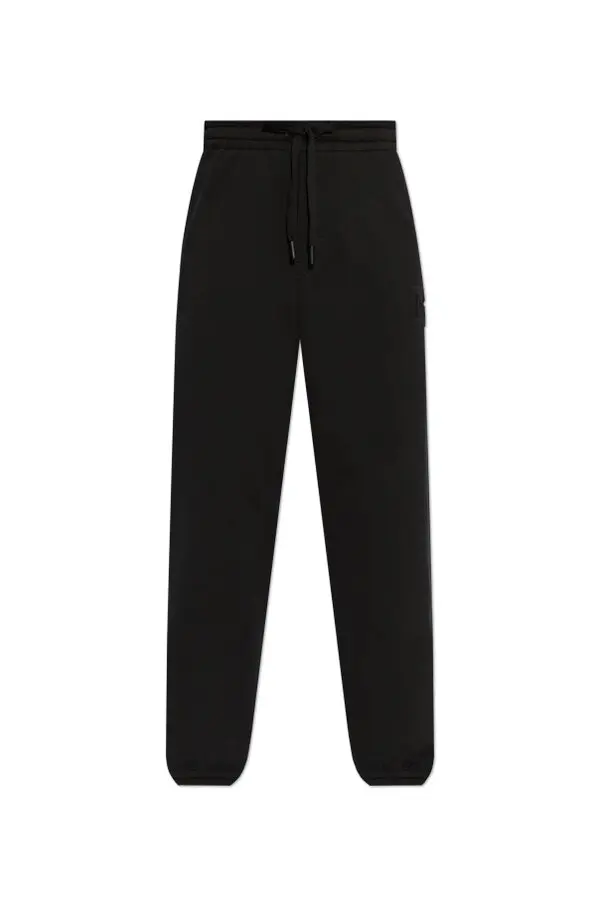 Dolce & Gabbana Dolce Gabbana Logo Embossed Jersey Jogging Pants - Black