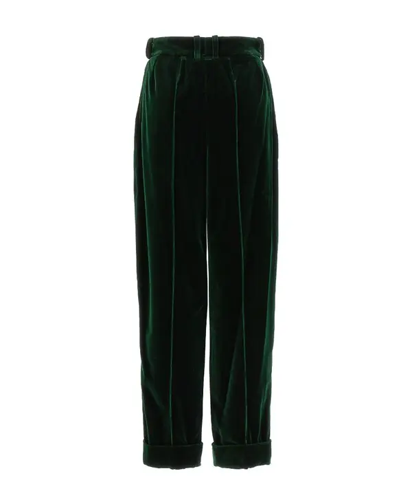 Alexandre Vauthier High-waist Wide-leg Velvet Trousers - Black