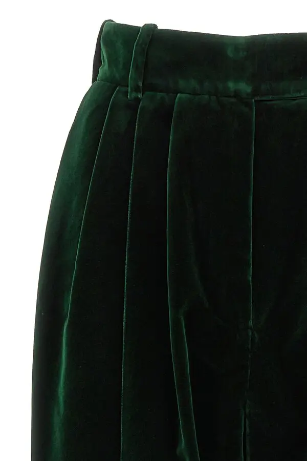 Alexandre Vauthier High-waist Wide-leg Velvet Trousers - Black