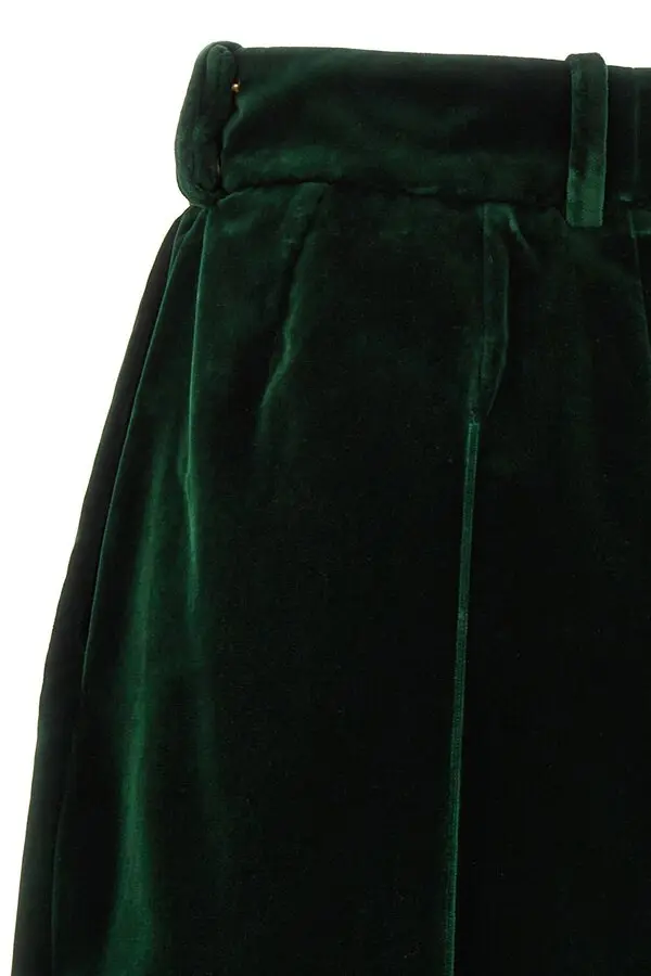 Alexandre Vauthier High-waist Wide-leg Velvet Trousers - Black