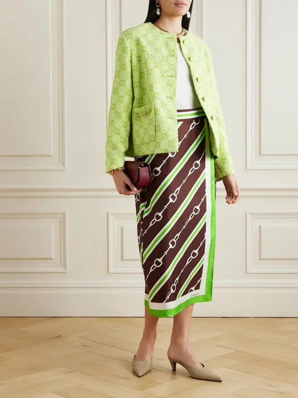 Gucci Horsebit Print Silk Pareo