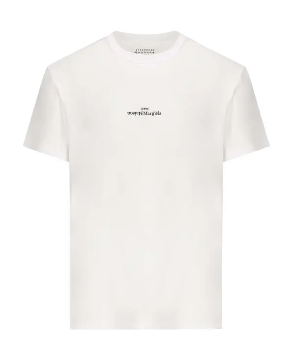 MAISON MARGIELA Logo Embroidered Crewneck T-shirt - No