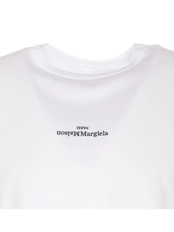 MAISON MARGIELA Logo Embroidered Crewneck T-shirt - No