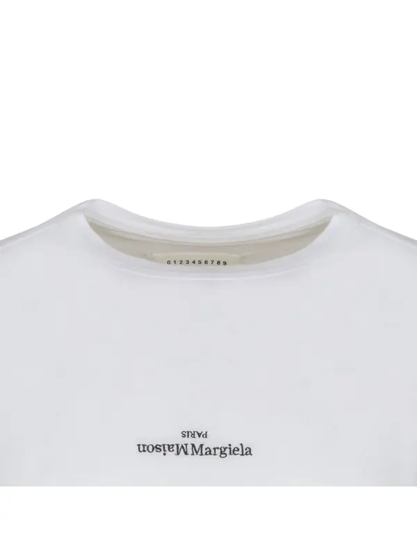 MAISON MARGIELA Logo Embroidered Crewneck T-shirt - No