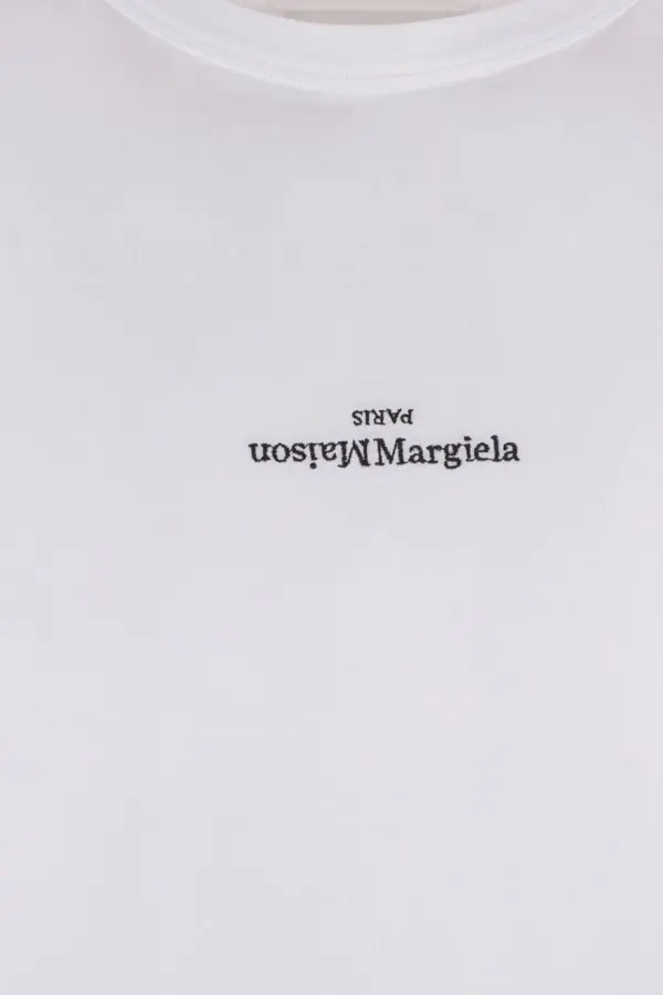 MAISON MARGIELA Logo Embroidered Crewneck T-shirt - No