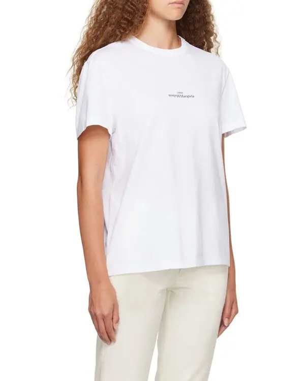 MAISON MARGIELA Logo Embroidered Crewneck T-shirt - No