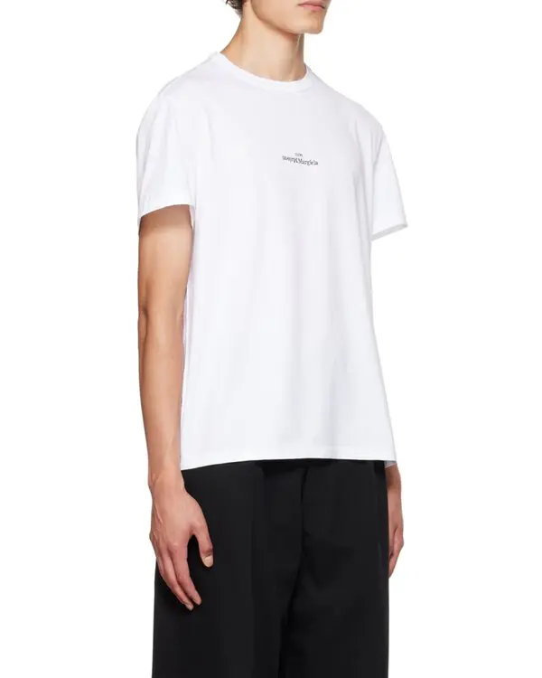 MAISON MARGIELA Logo Embroidered Crewneck T-shirt - White
