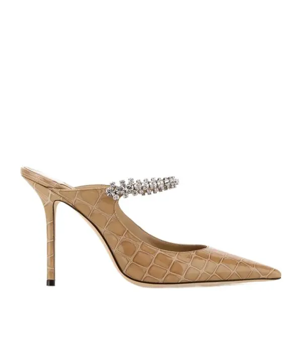 JIMMY CHOO Bing Embossed Mules - Green
