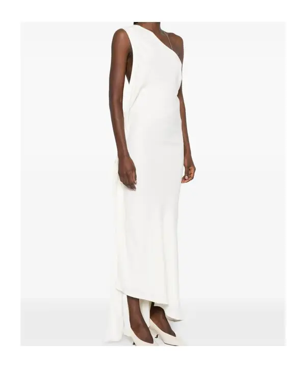 Victoria Beckham One-shoulder Chain Detail Dress - Ivory