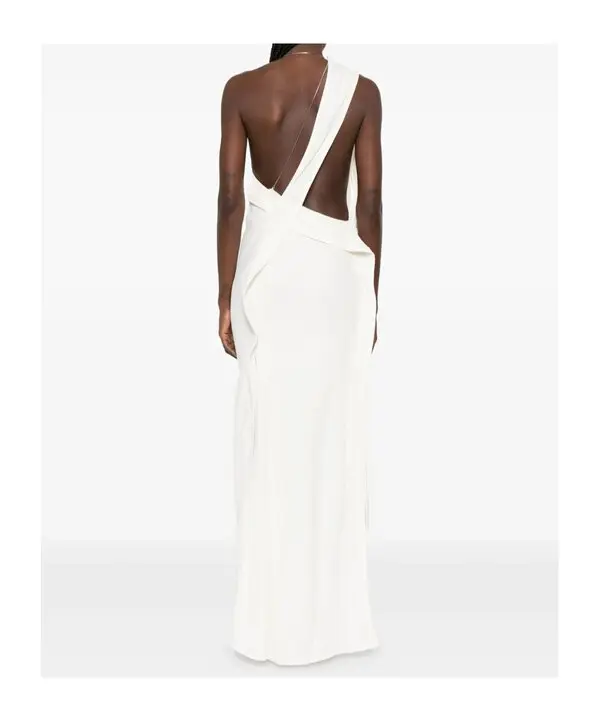 Victoria Beckham One-shoulder Chain Detail Dress - Ivory