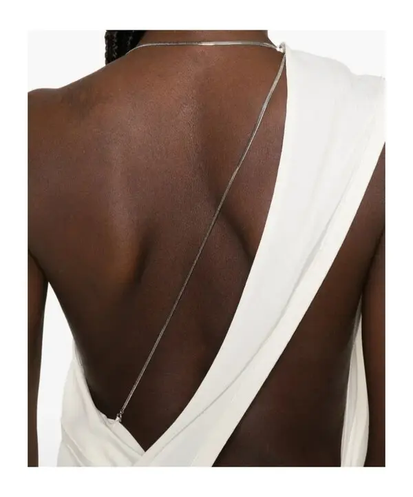 Victoria Beckham One-shoulder Chain Detail Dress - Ivory