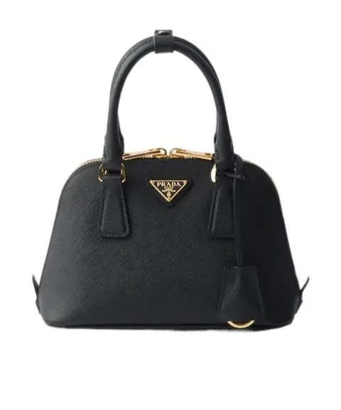 Prada Zip-up Top Handle Bag - Black