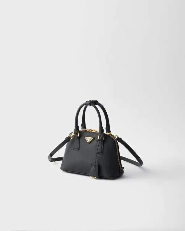 Prada Zip-up Top Handle Bag - Black
