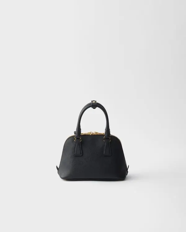 Prada Zip-up Top Handle Bag - Black