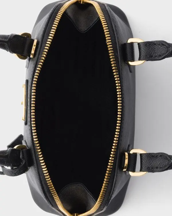 Prada Zip-up Top Handle Bag - Black