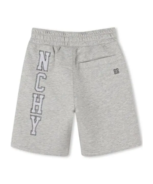 Givenchy Drawstring Shorts With Embroidered Logos - Grey