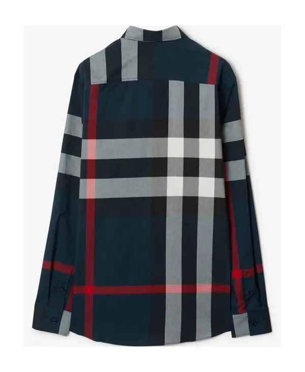 Burberry Checkered Long-sleeved Shirt - Black