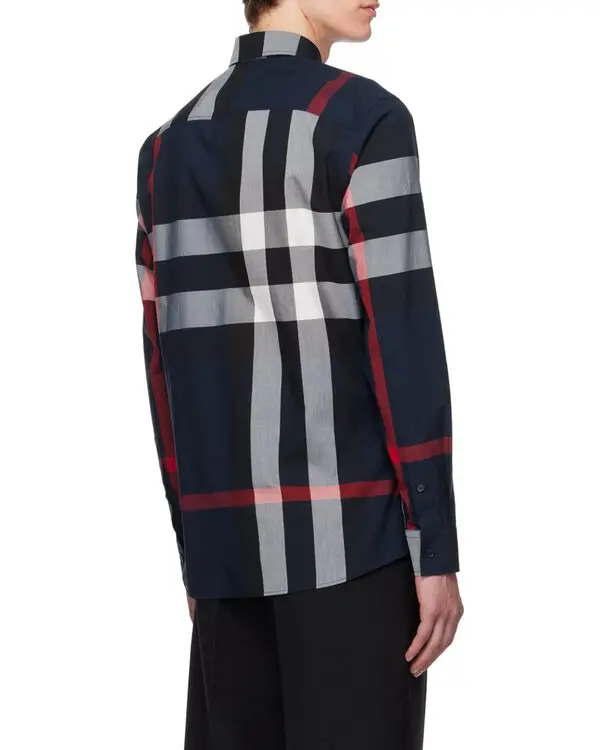 Burberry Checkered Long-sleeved Shirt - Black