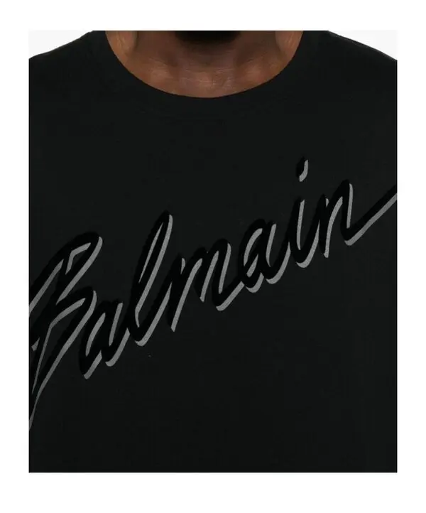 Balmain Flocked Logo T-shirt