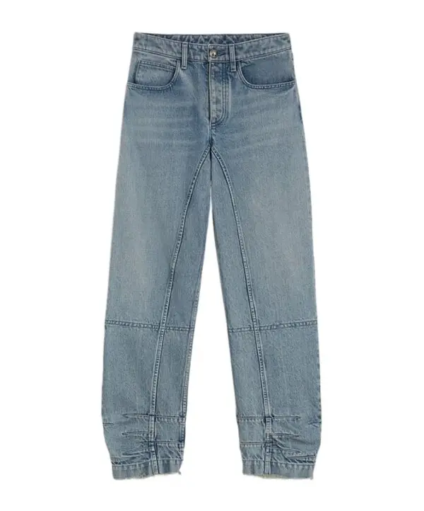 JIL SANDER Tapered-leg Frayed-hem Jeans - Antarctic Color