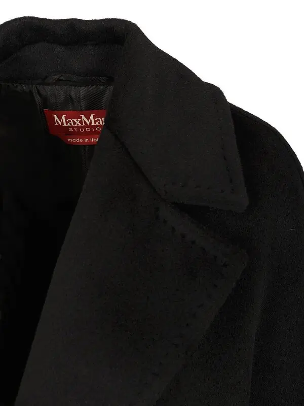 Max Mara Tokio Double Breasted Coat - Black