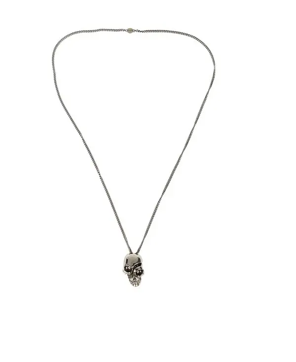 Alexander McQueen Divided Skull Pendant Necklace - Gray
