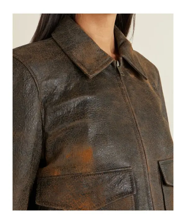 Simkhai Textured Leather Jacket - Brown-dark Brown