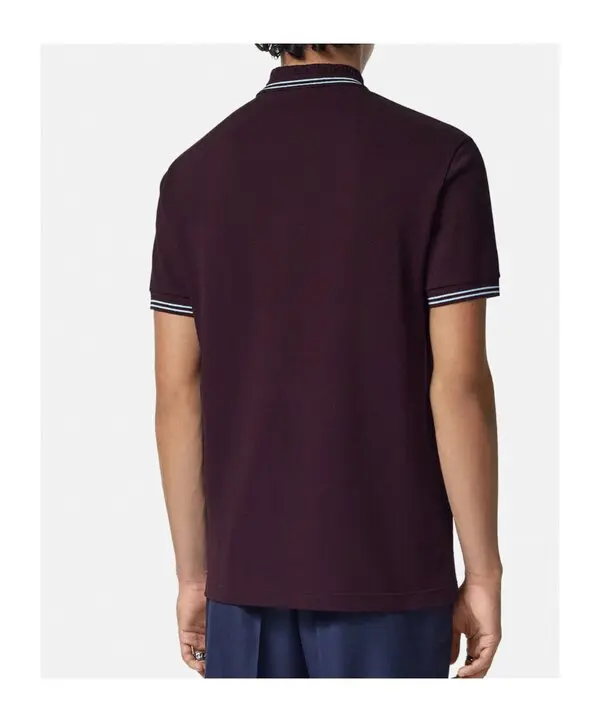 Versace Medusa-embroidered Short-sleeved Polo Shirt