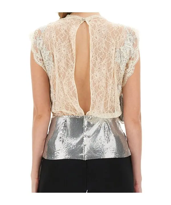 Rabanne Lace Sequin-embellished Sleeveless Top