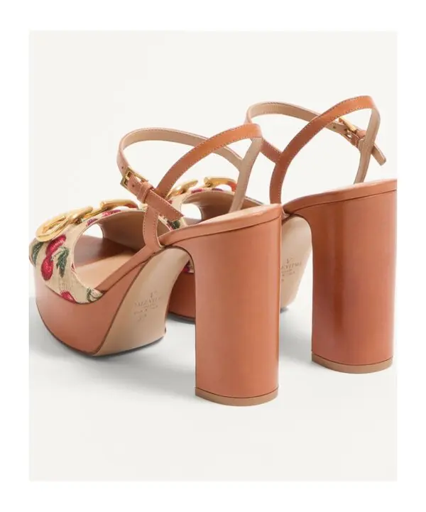 Valentino Garavani Vlogo Cherryfic High Block Heel Platform Sandals - Multi-color