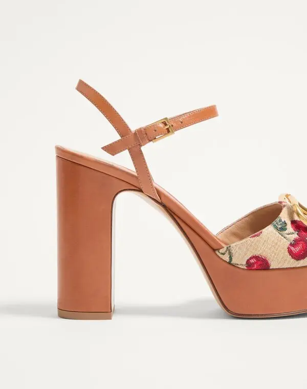 Valentino Garavani Vlogo Cherryfic High Block Heel Platform Sandals - Multi-color