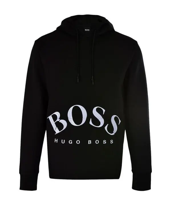 Hugo Boss Logo Hooded Sweater - Black