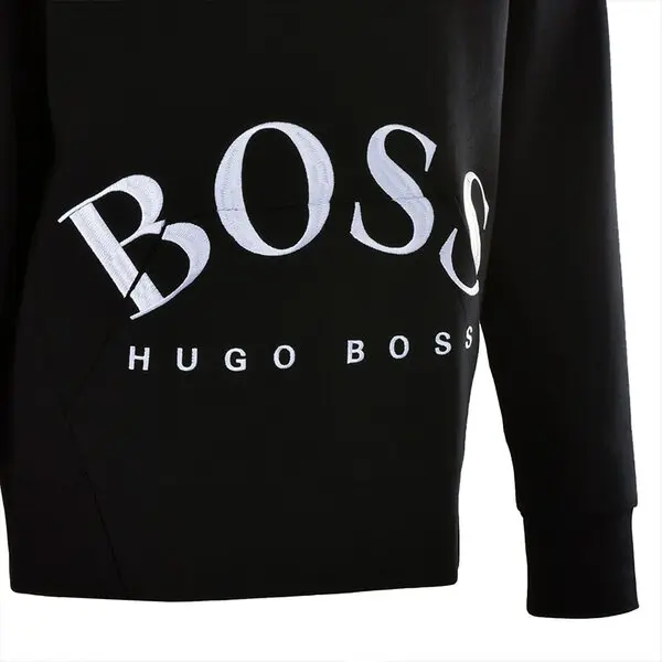 Hugo Boss Logo Hooded Sweater - Black