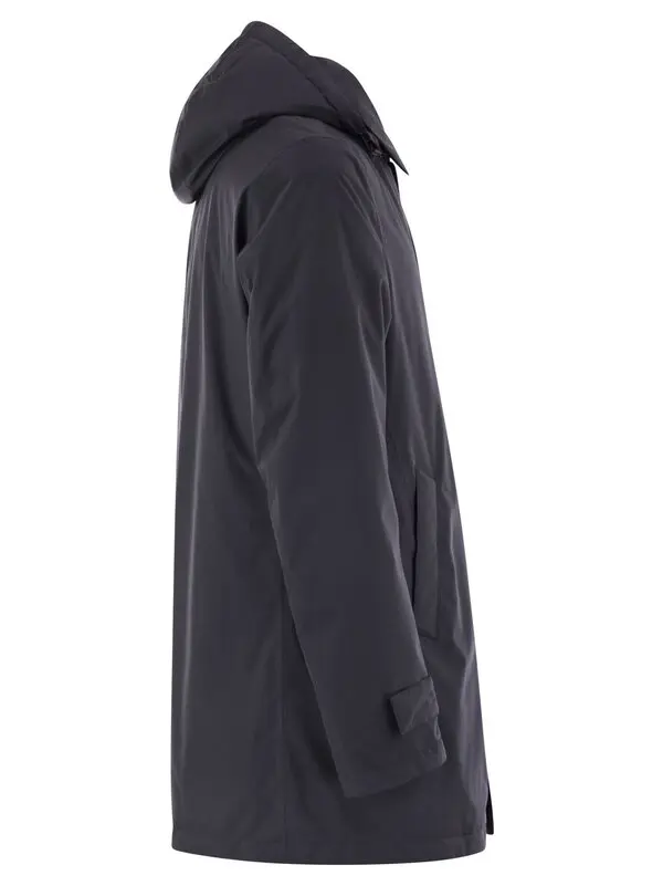 Herno Hooded Down Jacket With Detachable Hood - Black