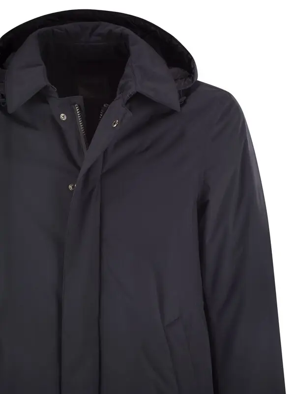 Herno Hooded Down Jacket With Detachable Hood - Black