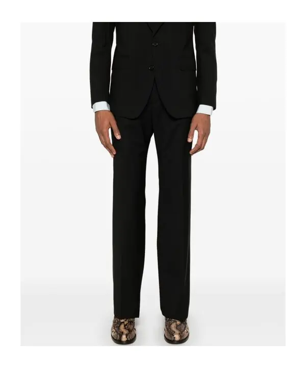 Tagliatore Tailored Straight Leg Trousers - Black